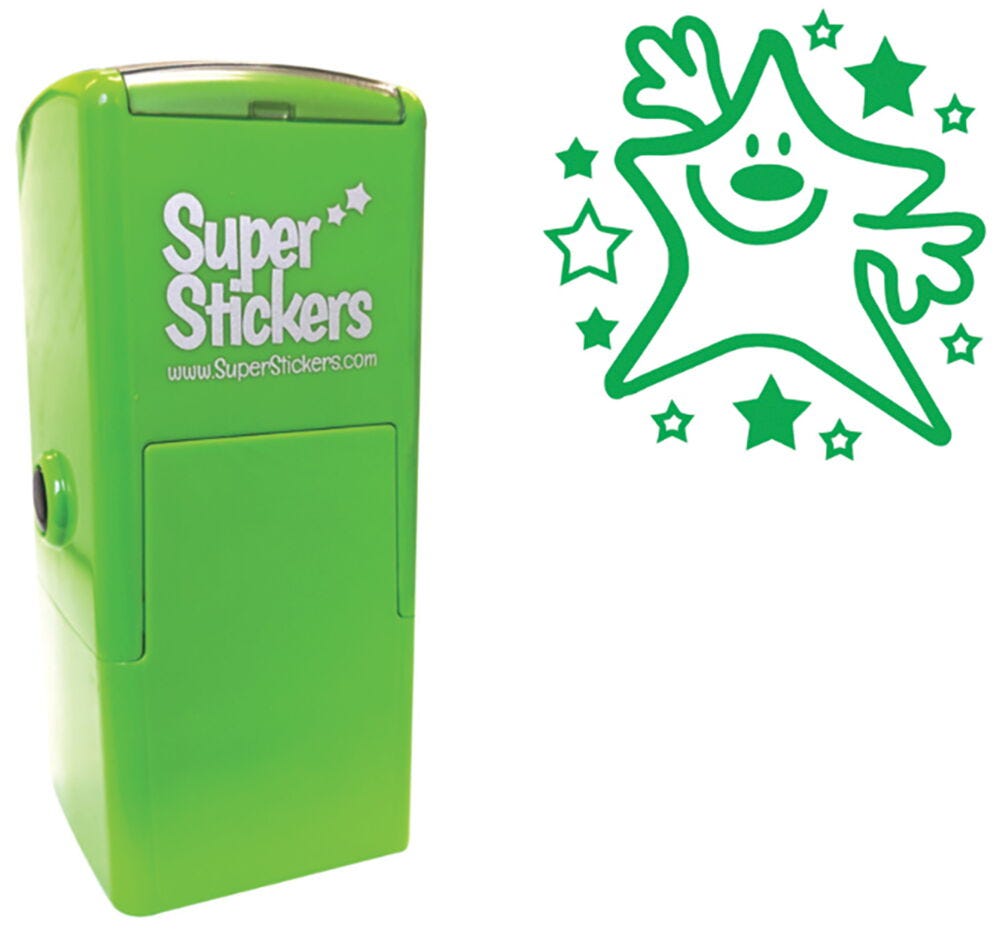 Green Smiley Star Stamper Green Smiley Star Stamper